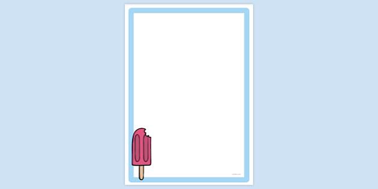 Simple Blank Ice Lolly Page Border (teacher made) - Twinkl
