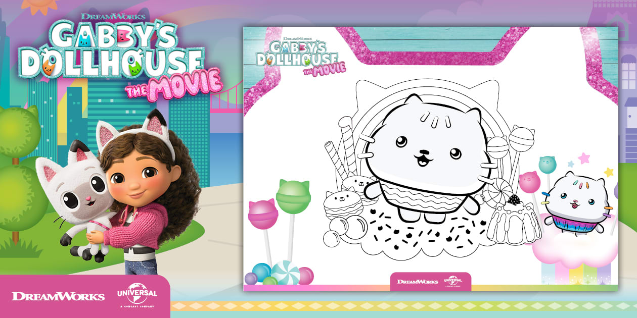 Gabby's Dollhouse The Movie: Cupcake Colouring Page