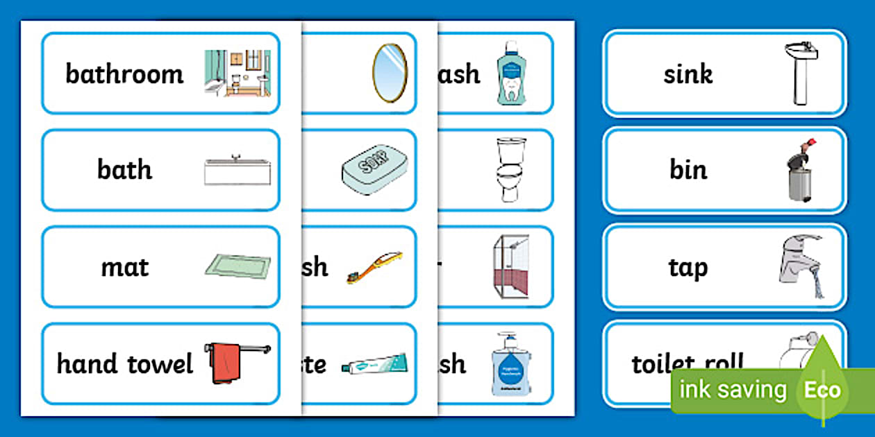 Bathroom Vocabulary Cards - ESL Vocabulary Resources