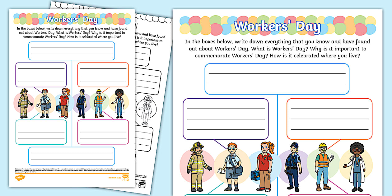 Workers' Day Mind Map (teacher made) - Twinkl