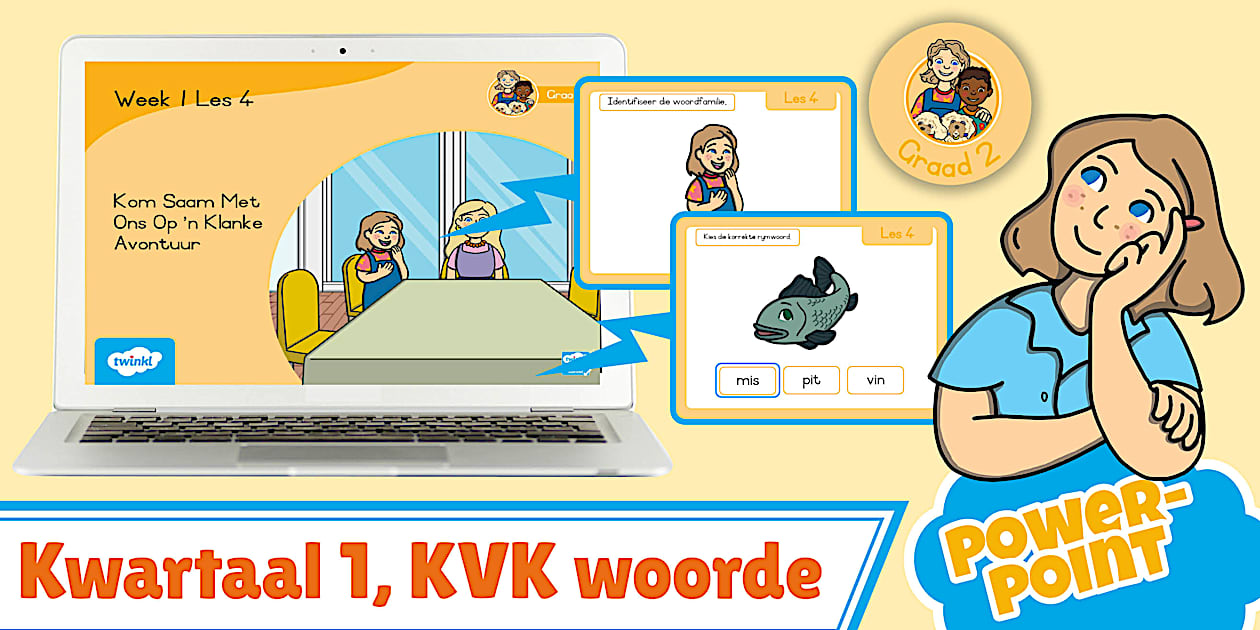 Gr.2 Klanke - K1 - KVK Woorde 1 - Intervensie - PPT (KABV)