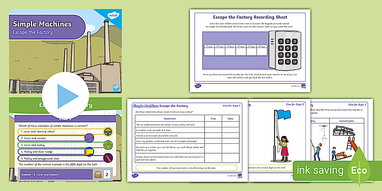 Simple Machines Escape the Room Game | Twinkl - Twinkl