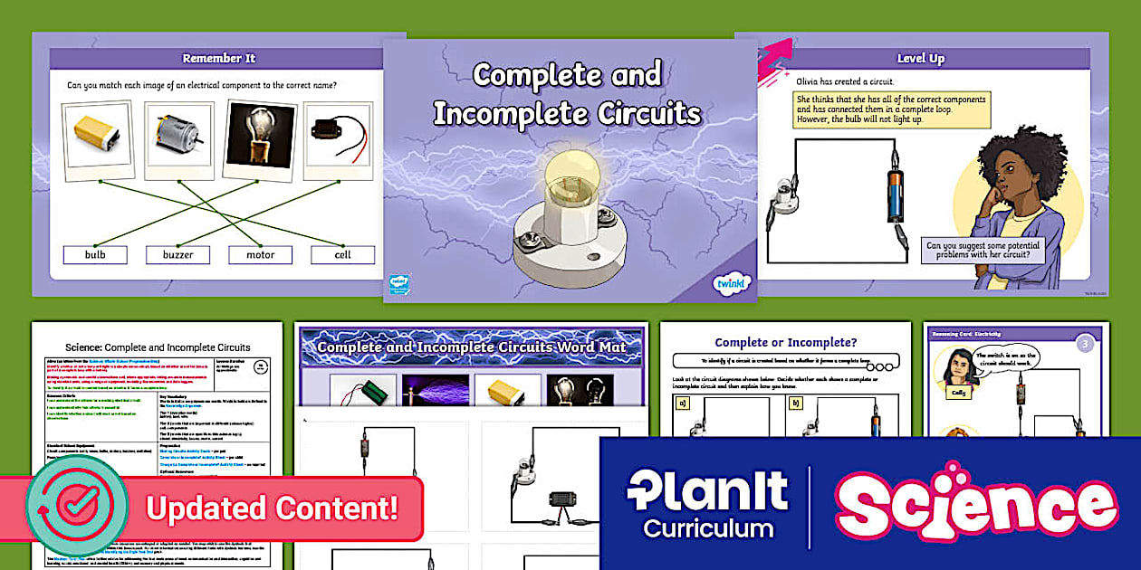 Science: Electricity: Complete Circuits Year 4 Lesson 3