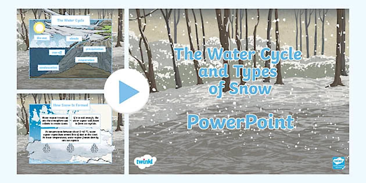 The Water Cycle and Types of Snow PowerPoint - Twinkl