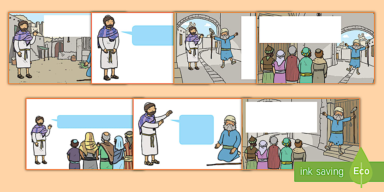 Jesus Heals a Blind Man Blank Story Writing Cards