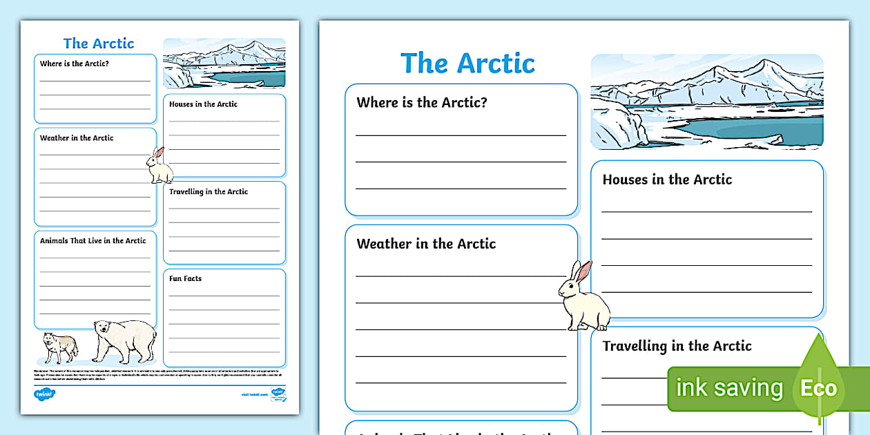 The Arctic Fact File Template - KS1 Geography (teacher made)