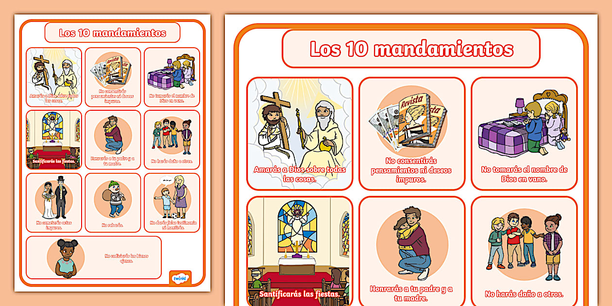Lámina escolar de los 10 mandamientos (Teacher-Made)