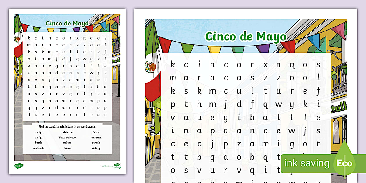 Cinco de Mayo Word Search (creat de profesori) - Twinkl