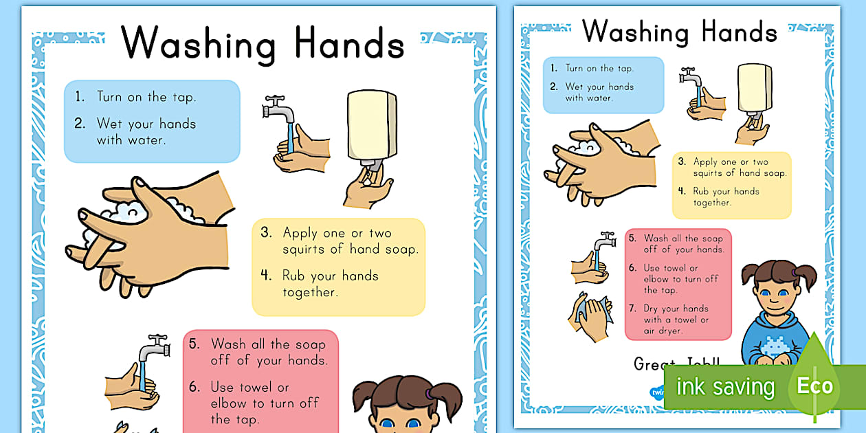 Washing Hands Poster - Twinkl Teaching Resource - Twinkl