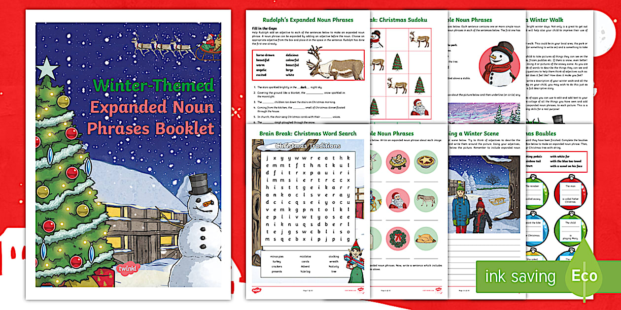 Years 3 and 4 Winter-Themed Expanded Noun Phrases Booklet