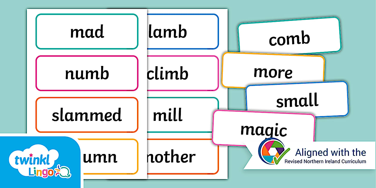 Linguistic Phonics Stage 5/6 Phase 3b 'm' Sound Word Cards