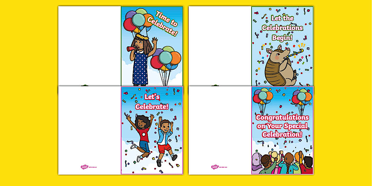 Celebration Quotes Greeting Cards (teacher made) - Twinkl
