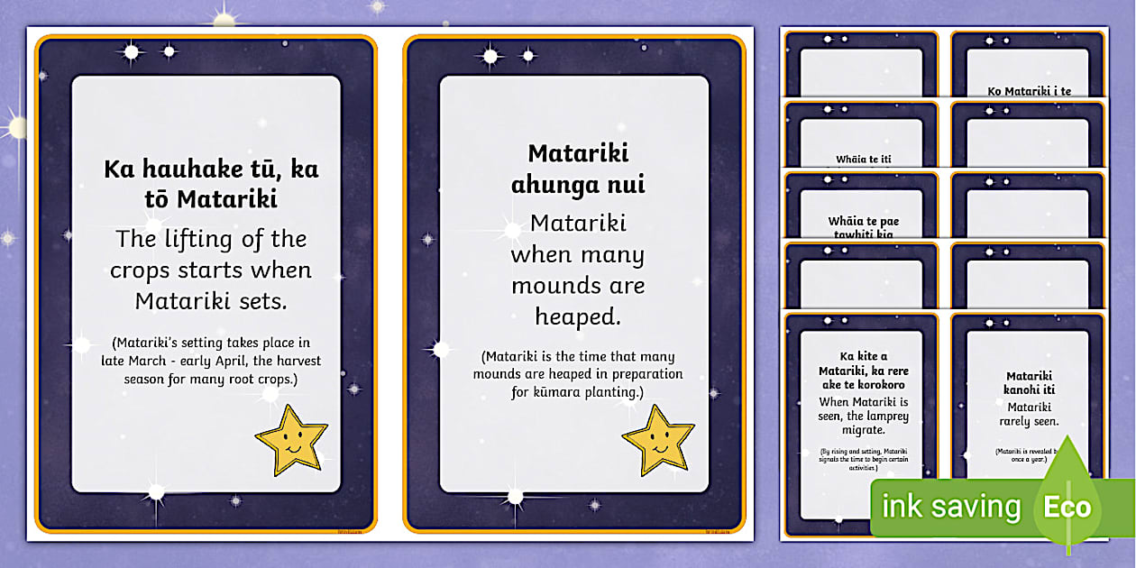 NZ Matariki Whakataukī Proverbs Flashcards (teacher made)