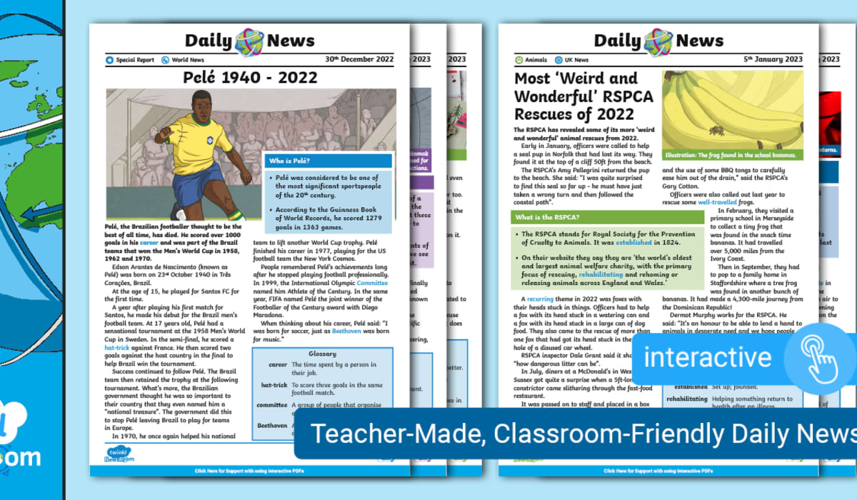 Weekly Comprehension Pack - 6th January 2023 - Twinkl NewsRoom