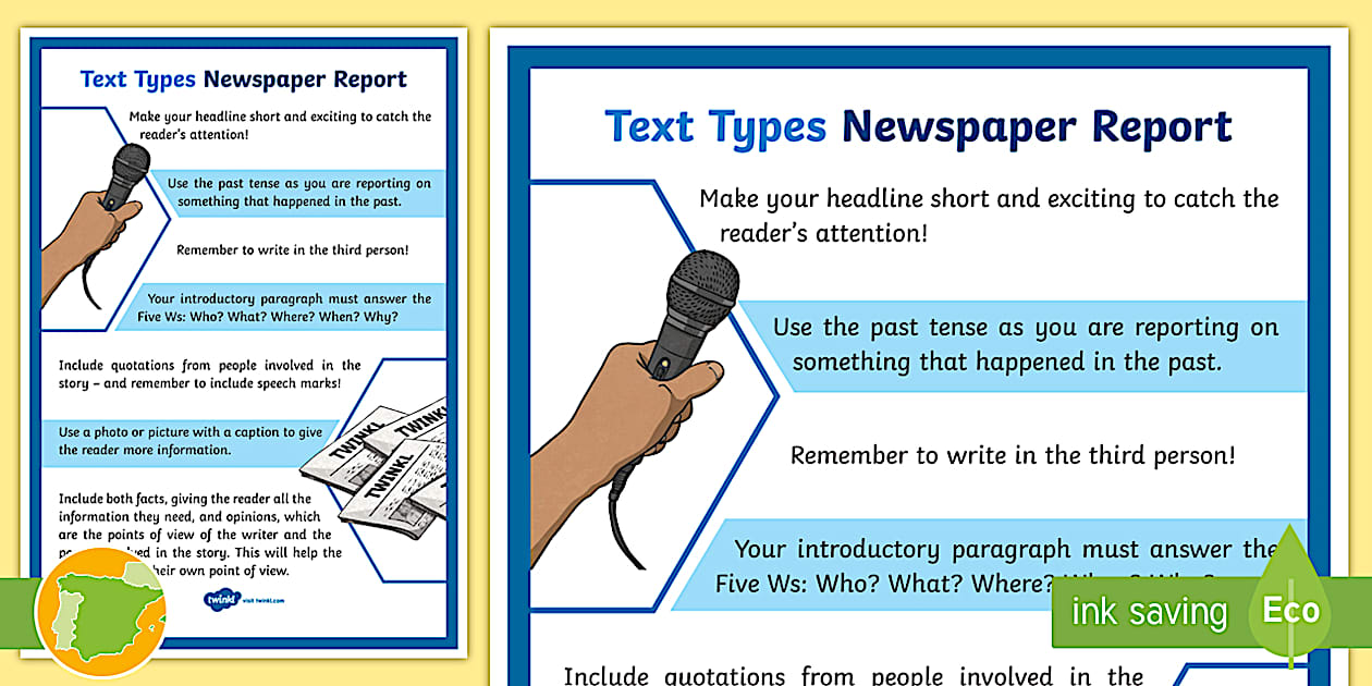 News Report A4 Display Poster (teacher made) - Twinkl