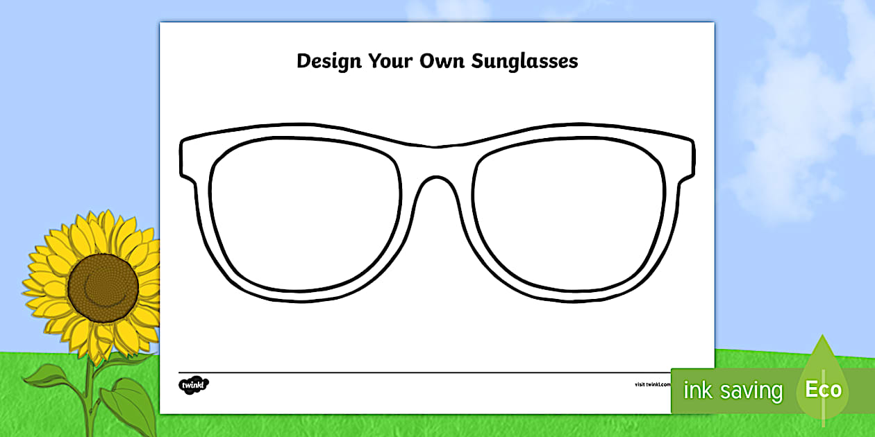 Sunglasses Template - DIY Resource (teacher made) - Twinkl