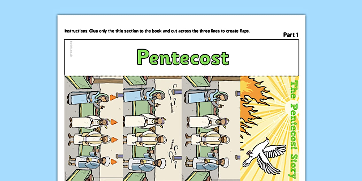 Black and White Pentecost Story Writing Flap Book - Twinkl