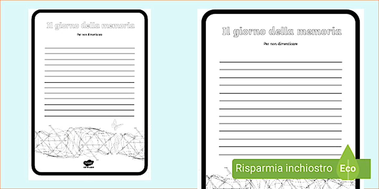 Attività di Scrittura Giorno della Memoria | Scuola Primaria