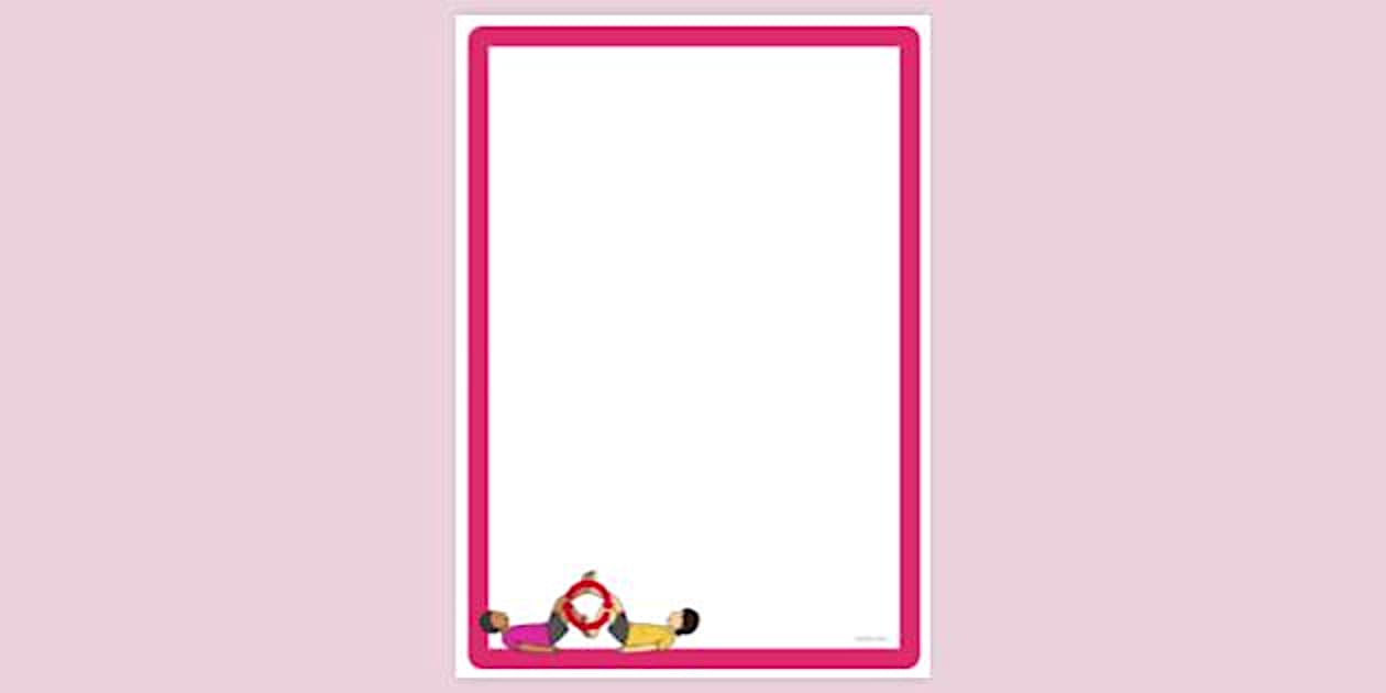 Simple Blank Treadmill Children Cycling Page Border | Twinkl