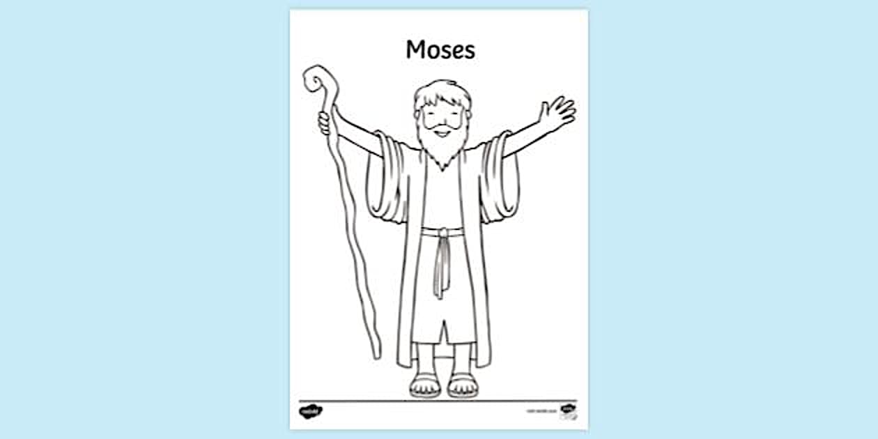 Moses Colouring Page for Sunday School | Colouring Sheets