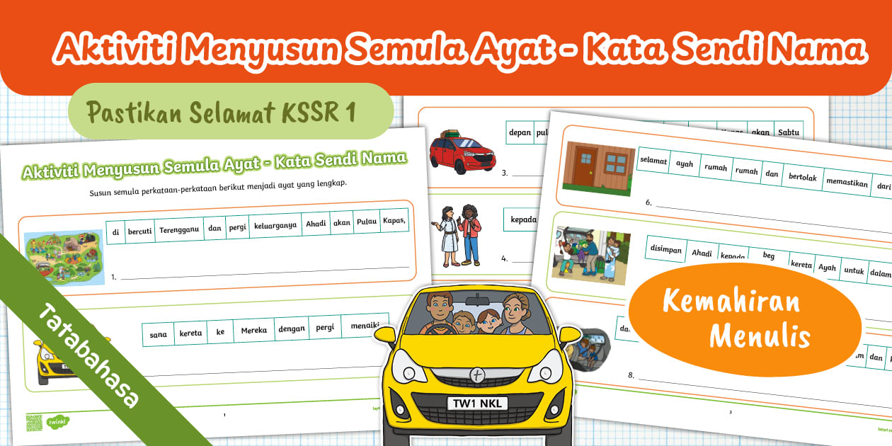 Aktiviti Menyusun Semula Ayat - Latihan Kata Sendi Nama
