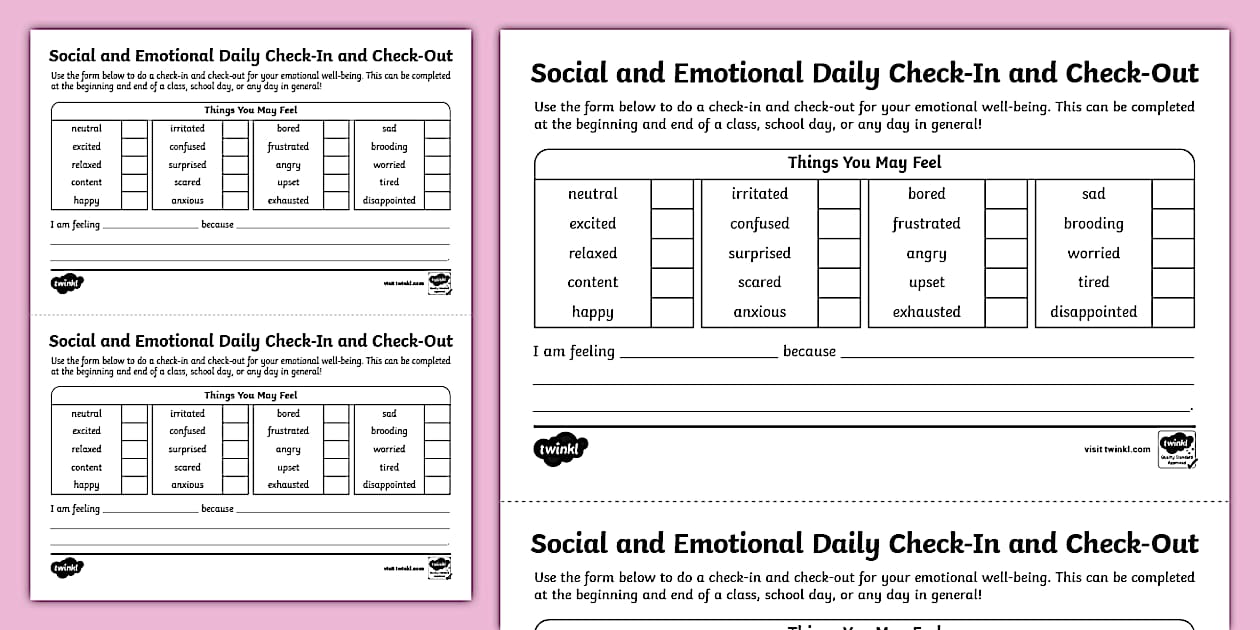 Social and Emotional Daily Check-In and Check-Out - Twinkl