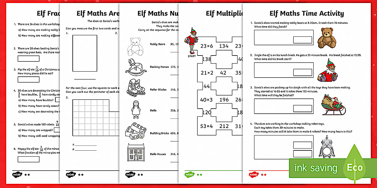 Elf Maths Worksheet / Worksheets (teacher made) - Twinkl