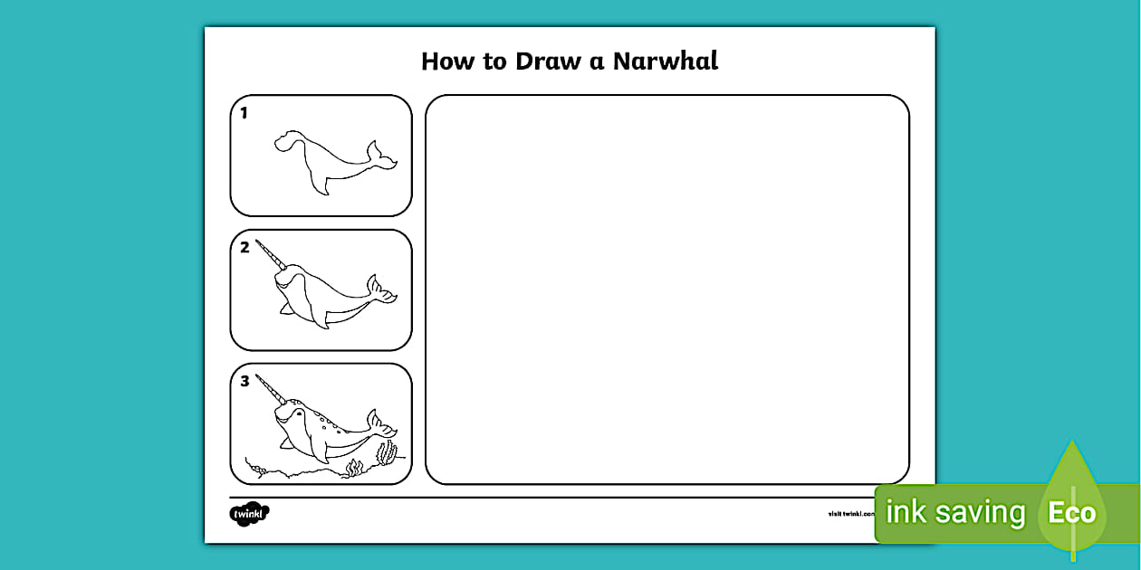 How to Draw a Narwhal (teacher made) - Twinkl