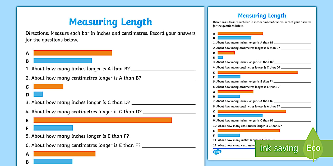 Editable Measuring Length Activity - Twinkl