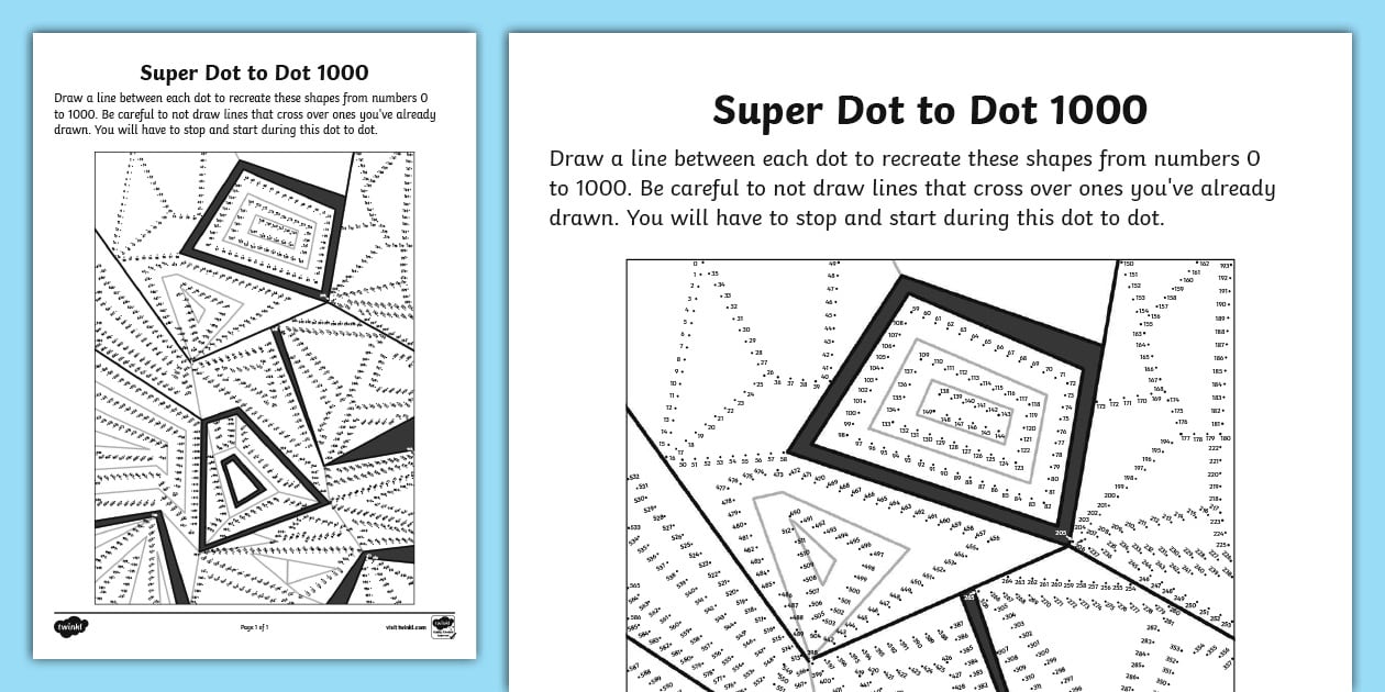 Super Dot to Dot 1000 (Teacher-Made) - Twinkl