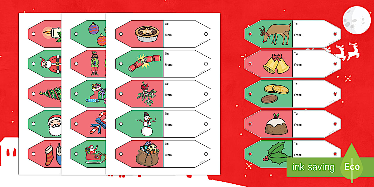 Editable Christmas Themed Gift Tags Cut-Outs (teacher made)