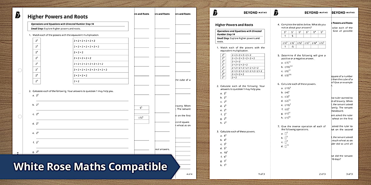 👉 Higher Powers and Roots (teacher made) - Twinkl