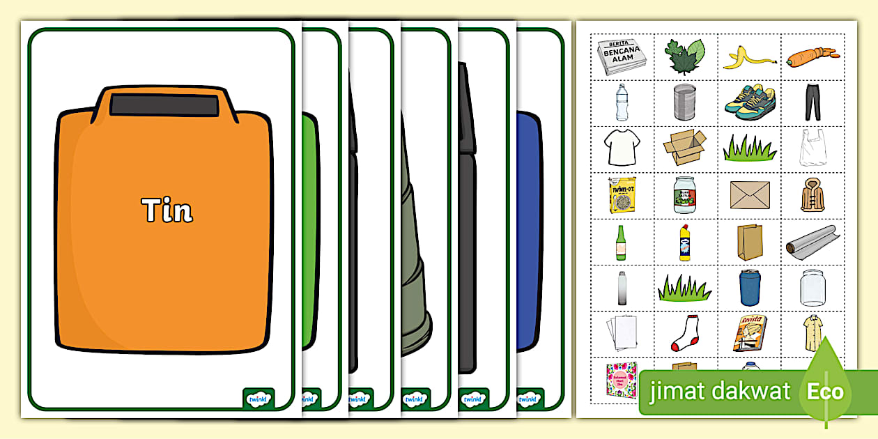 Aktiviti Mengasingkan Bahan Kitar Semula - Twinkl