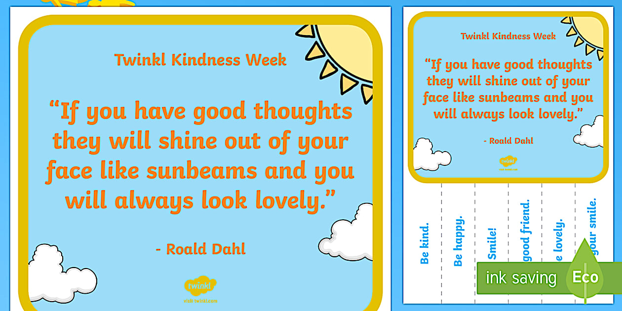 KS1 Kindness Week 'Kind Thoughts' Tear-Off Strips Display Poster