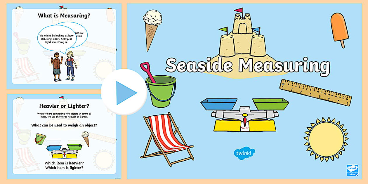 KS1 Seaside Measuring PowerPoint - Twinkl
