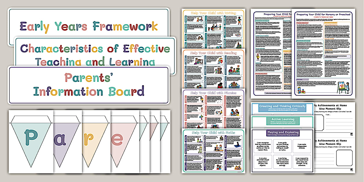 EYFS Muted Colours Parents' Information Board Display Pack