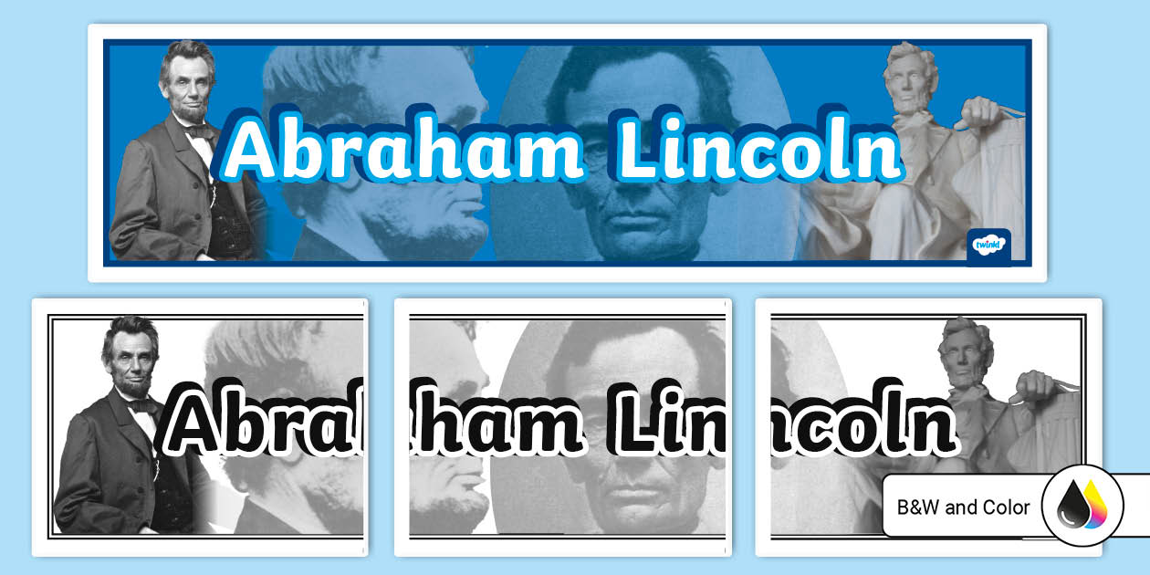 Abraham Lincoln Banner (Teacher-Made) - Twinkl