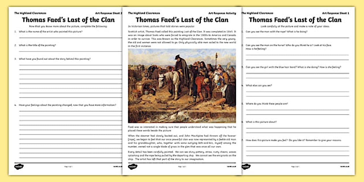 Highland Clearances Art Response Activity Pack - Twinkl