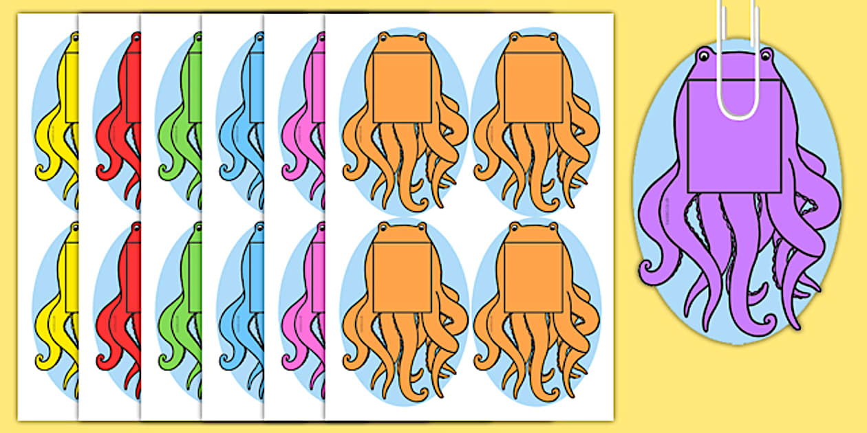 Editable Plain Octopus for Fishing Games Phonics - Twinkl