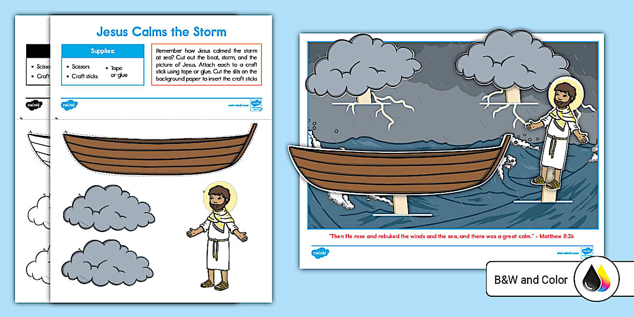 Printable Jesus Calms the Storm Craft for Kids | Twinkl USA