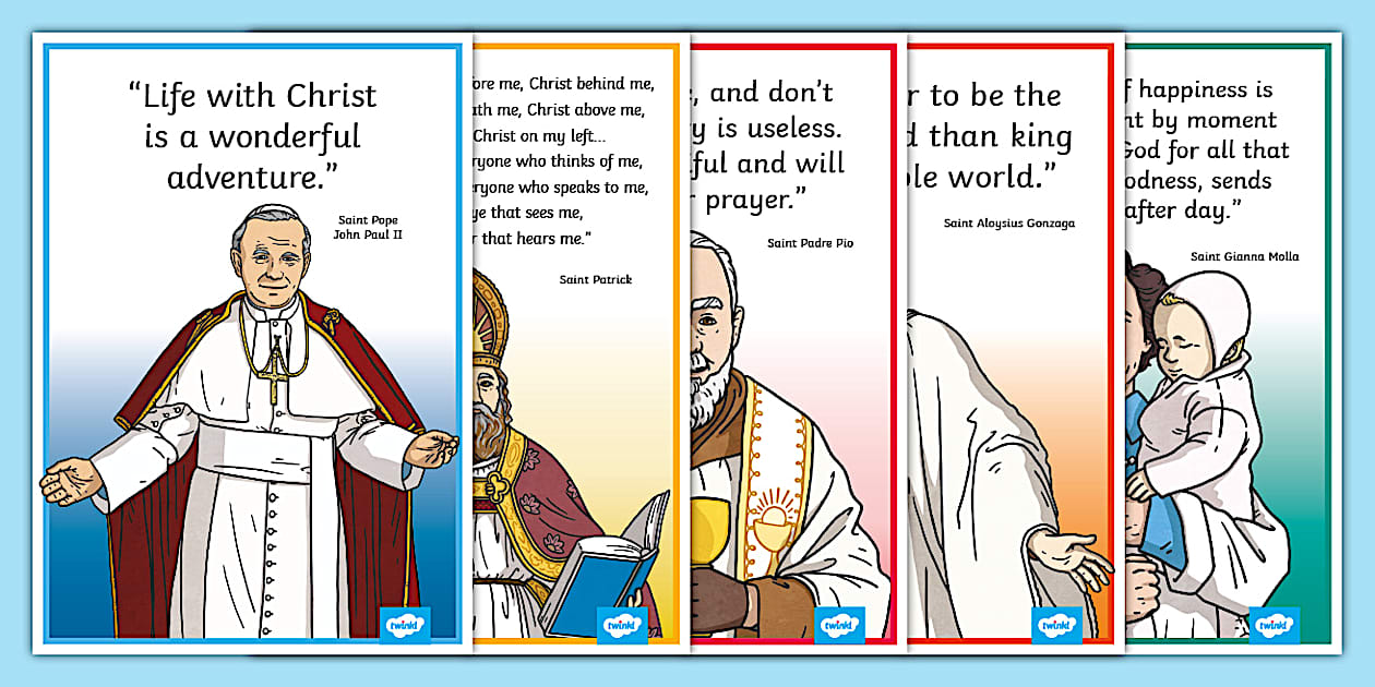 Catholic Saints Quotations KS2 Display Posters - Twinkl