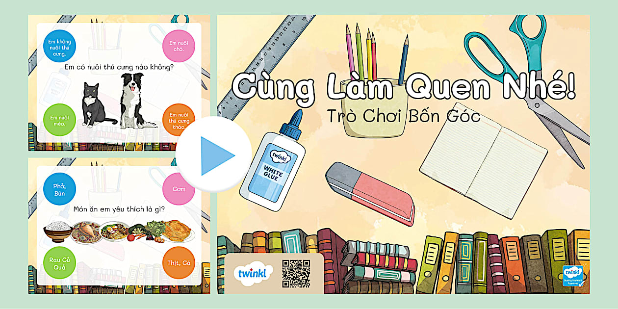 Powerpoint Trò Chơi Bốn Góc (teacher made) - Twinkl