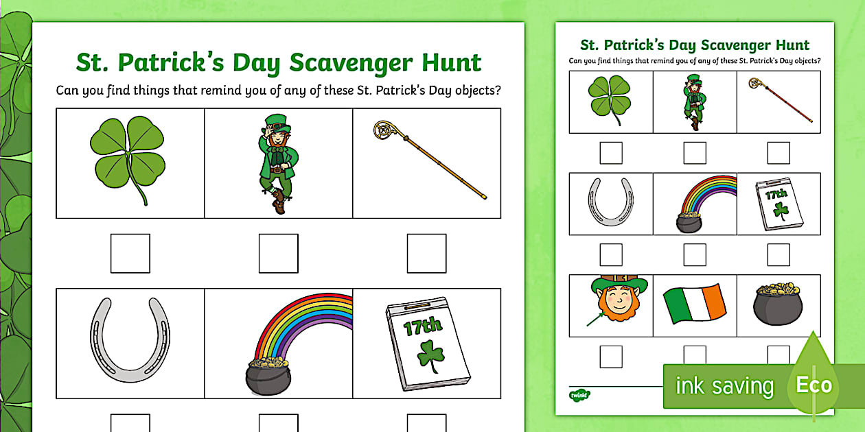 KS1 St. Patrick's Day Scavenger Hunt (teacher made) - Twinkl