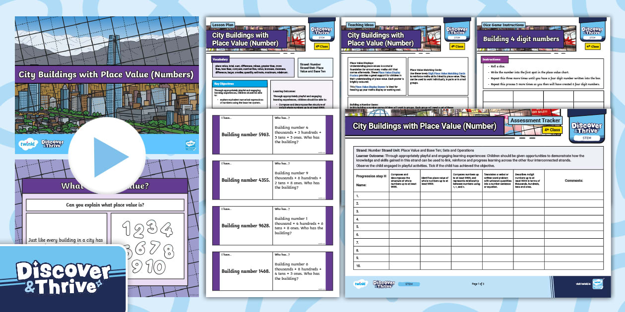 City Buildings with Place Value (Number) Resource Pack