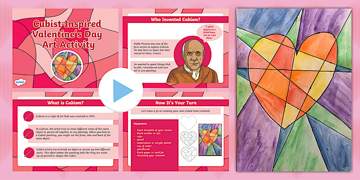 Cubist Inspired Valentine's Day Art Activity - Twinkl