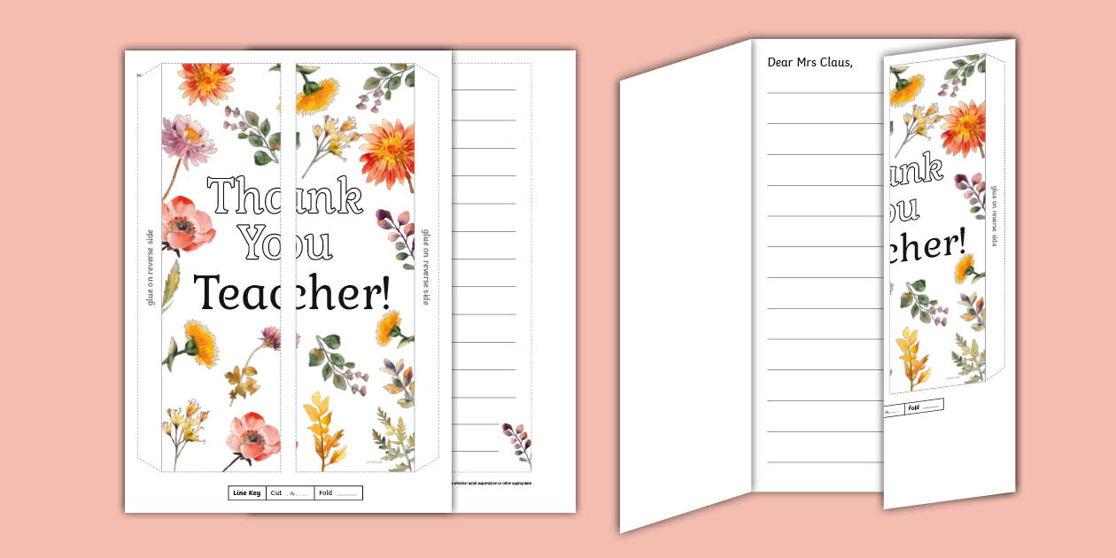 Wildflower Botanical Themed Thank You Folding Art Template