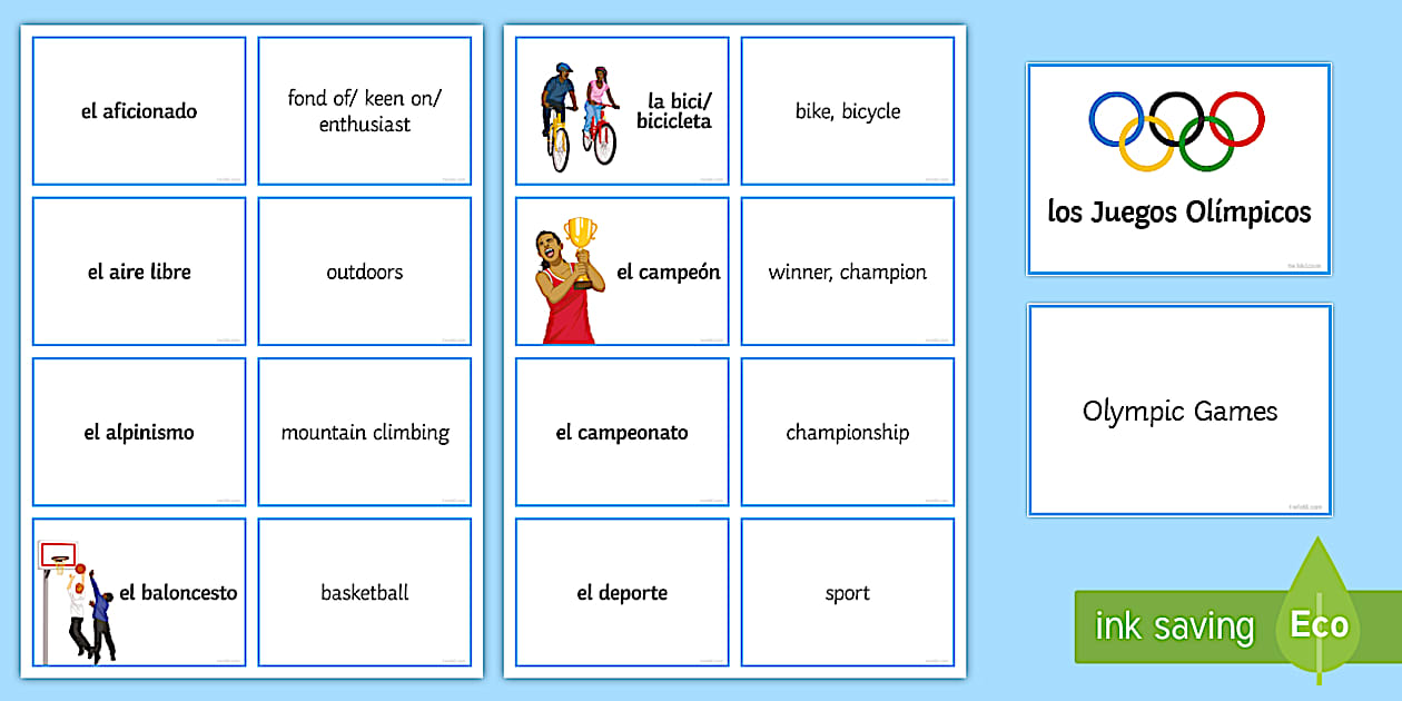 Sports Vocabulary Matching Cards - Twinkl