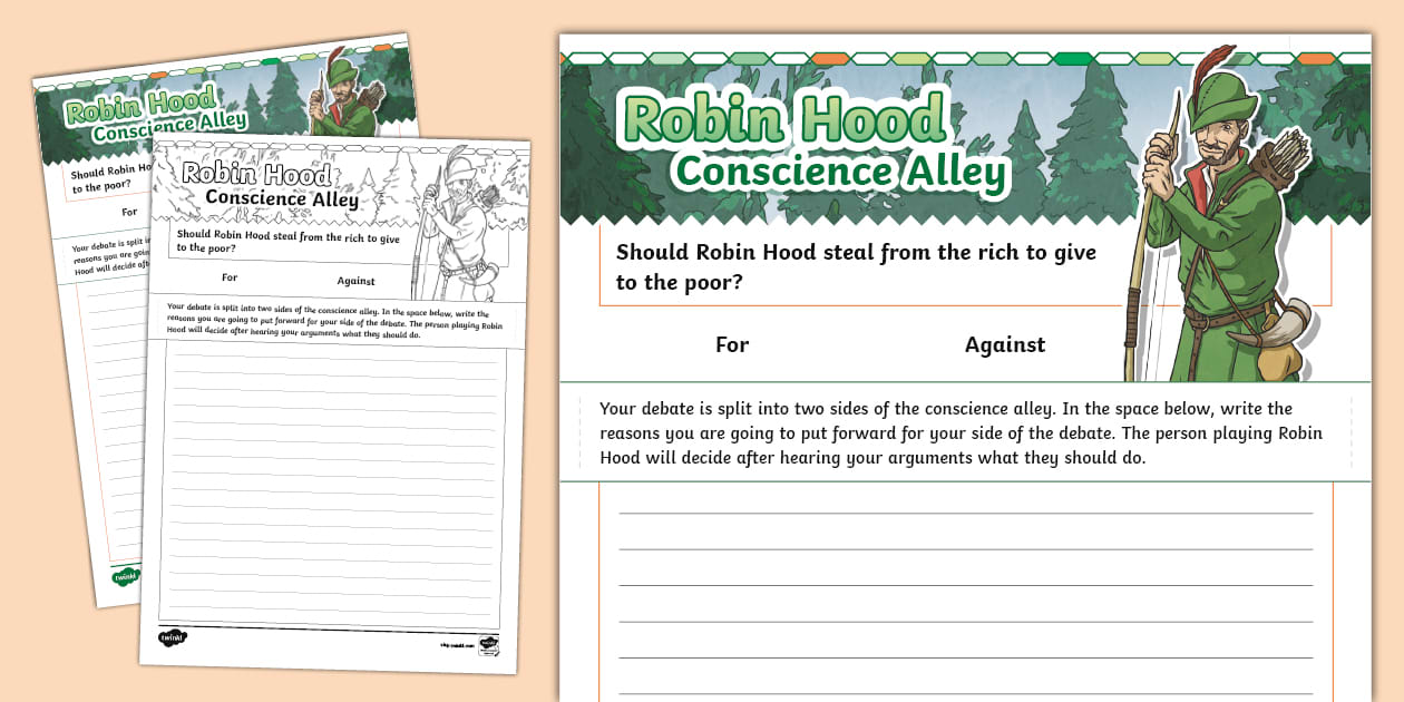 Robin Hood Conscience Alley Writing Frame (teacher made)