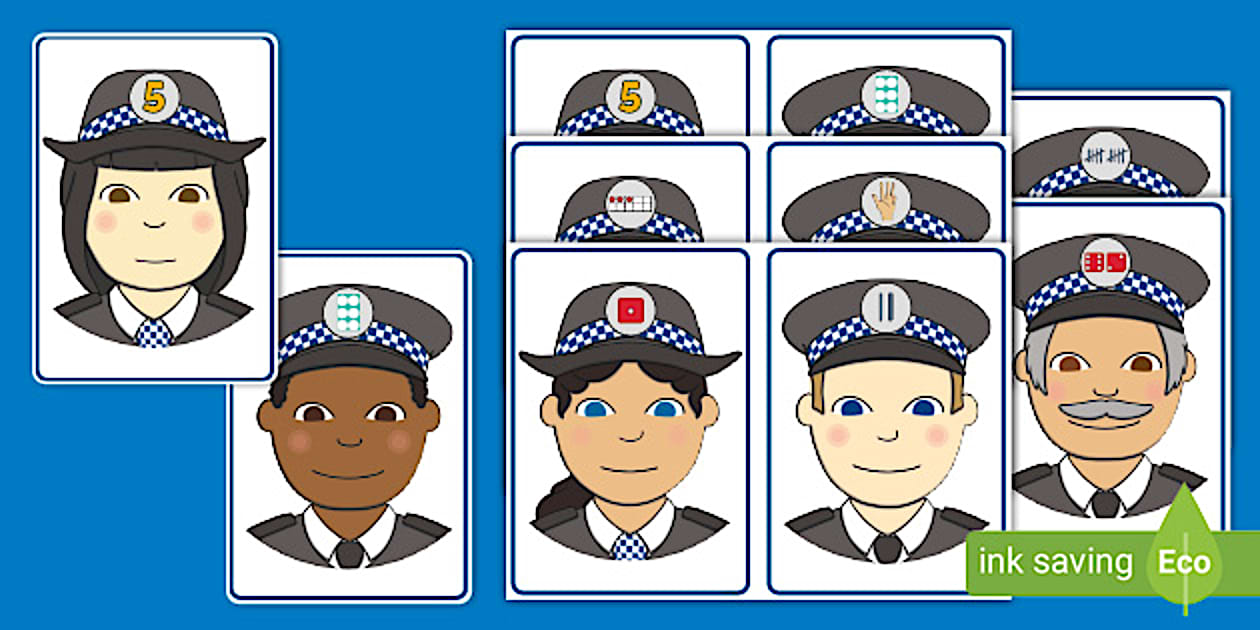 Editable Police - Representing Numbers to 10 - Twinkl