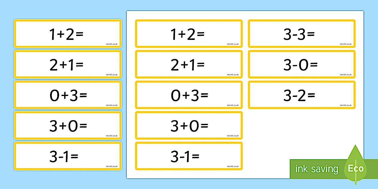 Number Facts of 3 Sentence Cards - Twinkl